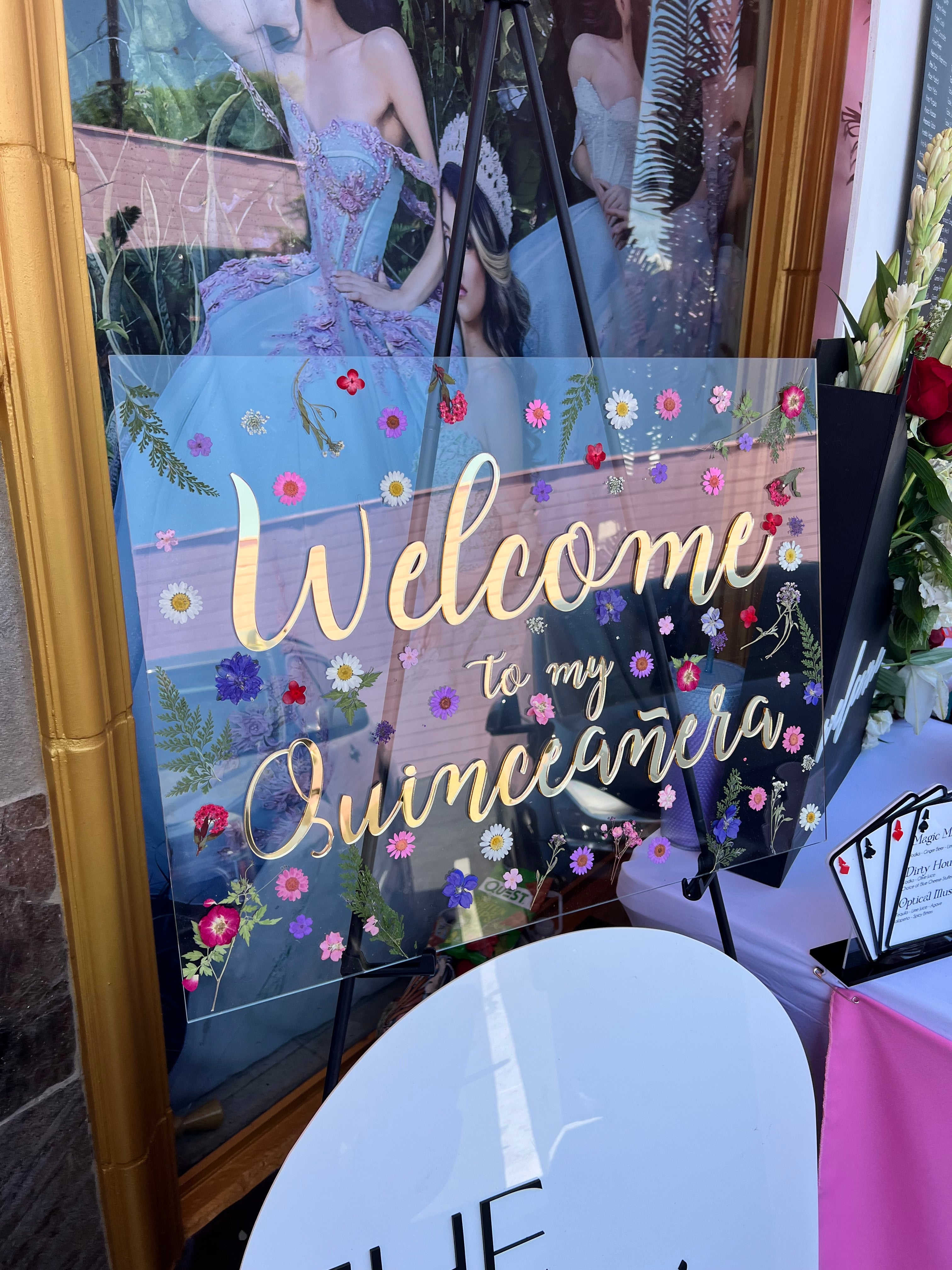 Custom Floral Acrylic Welcome Sign – LambsGarage