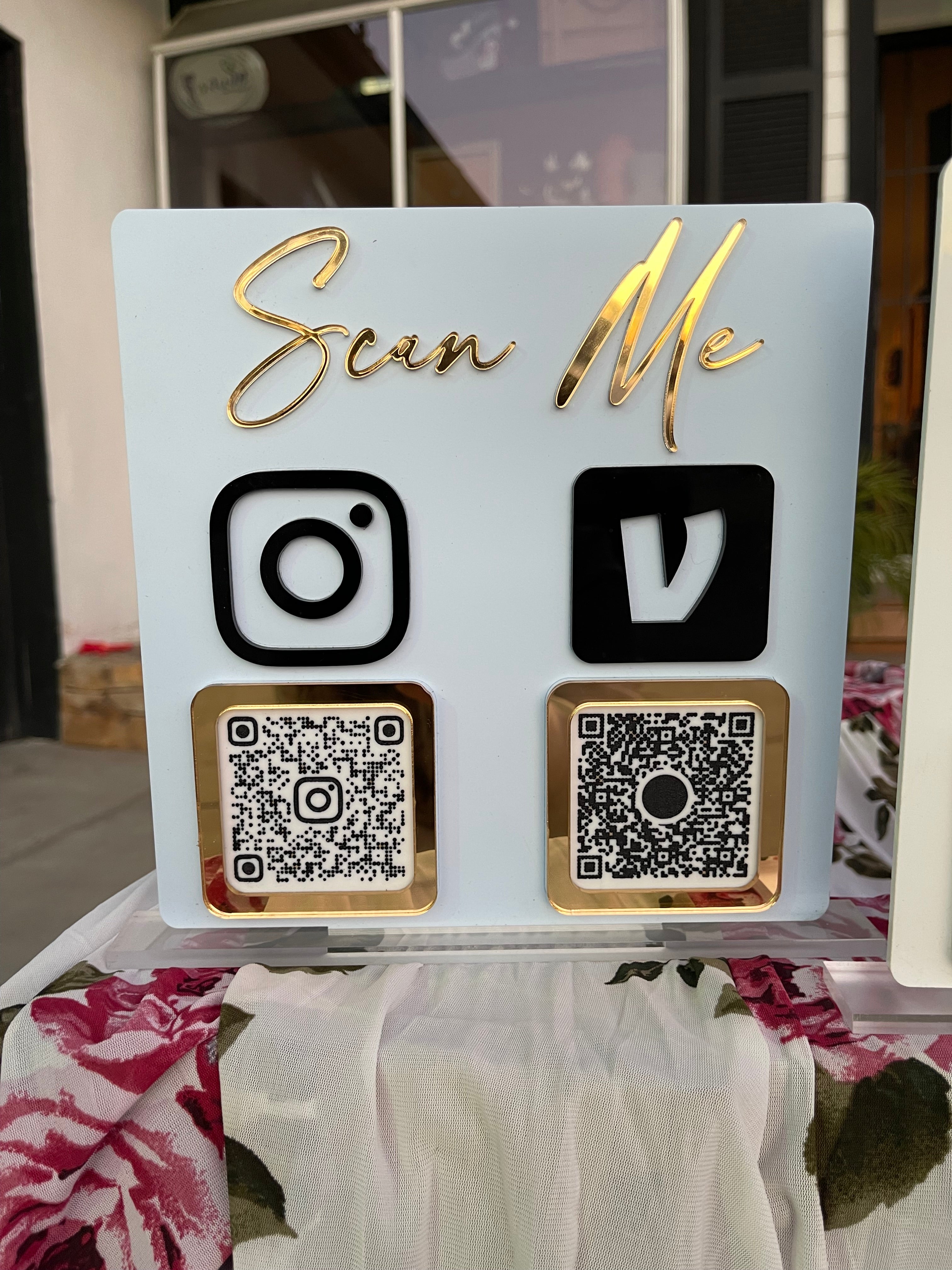 Business QR Code Sign with Mirrored Acrylic – LambsGarage